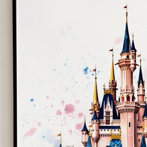 Magic Kingdom Art Print - Magic Castle Watercolor Painting Princess ...