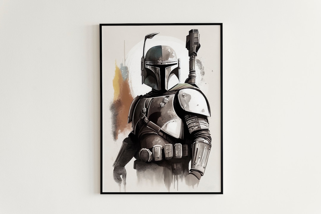 Star Wars the Mandalorian Wall Art Mandalorian Watercolor Digital Print ...