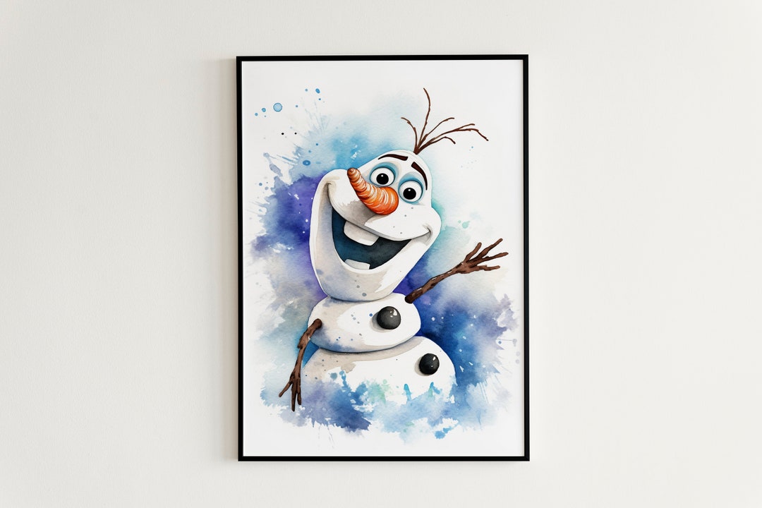Olaf Watercolor Print - Frozen Wall Art, Frozen Kids Room Decor, Olaf ...