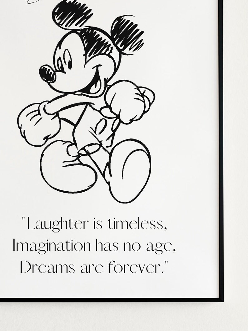 Mickey Mouse Famous Quote Minimal Digital Art Print - Minimal Kids Room ...