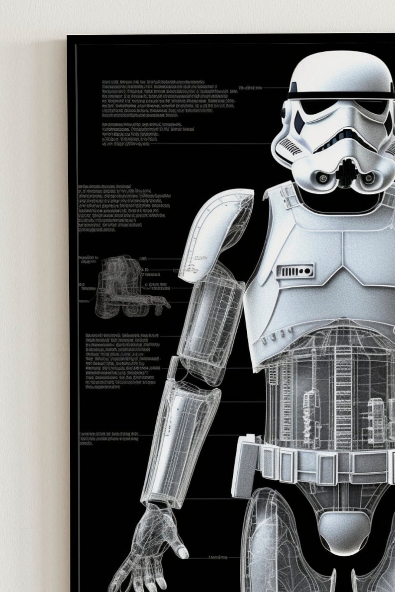 Stormtrooper Anatomy Wall Art Digital Print Stormtrooper Blueprint Art ...
