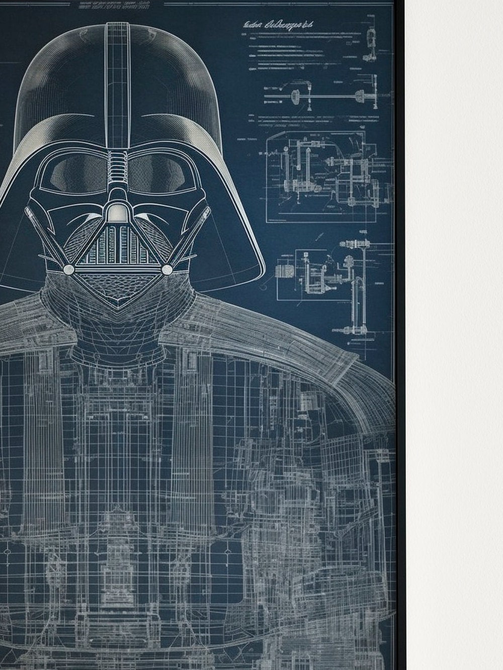 Darth Vader Blueprint Poster Darth Vader Digital Print, Darth Vader Schematic Poster, Star Wars ...
