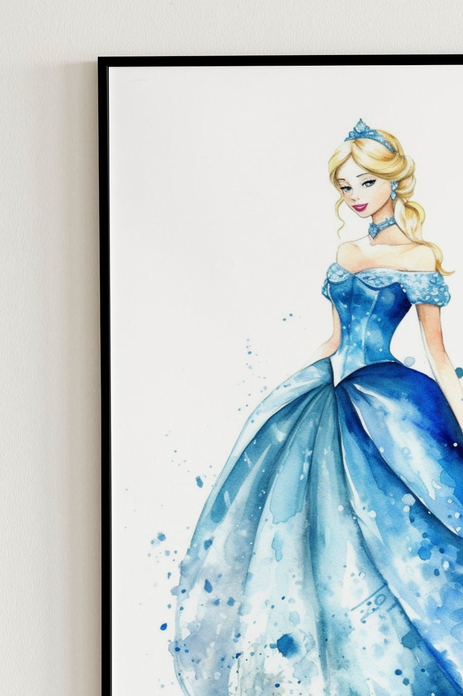 Cinderella Watercolor Painting - Cinderella Digital Print, Watercolor ...