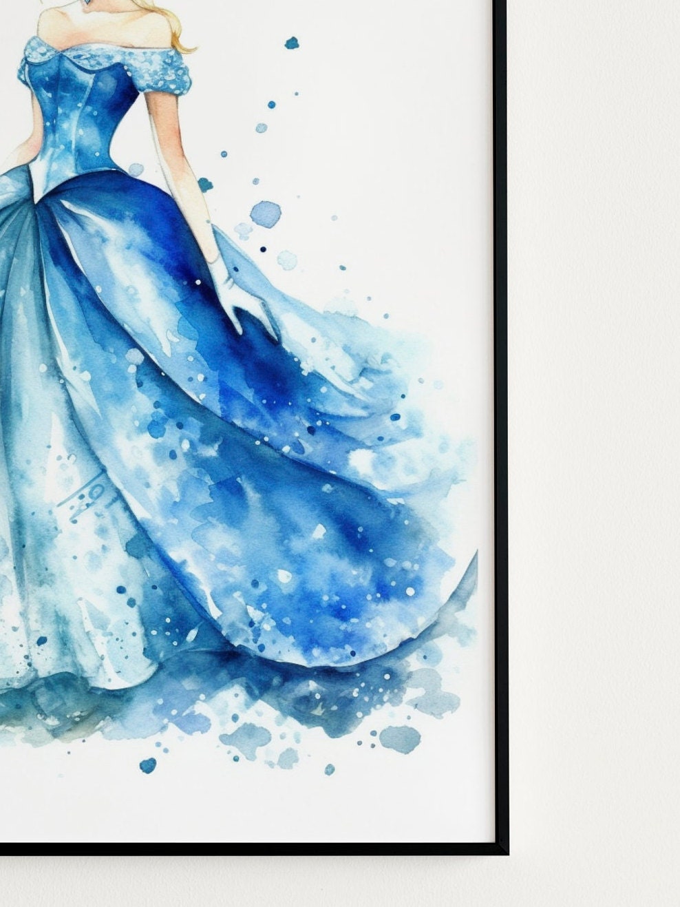 Cinderella Watercolor Painting - Cinderella Digital Print, Watercolor ...