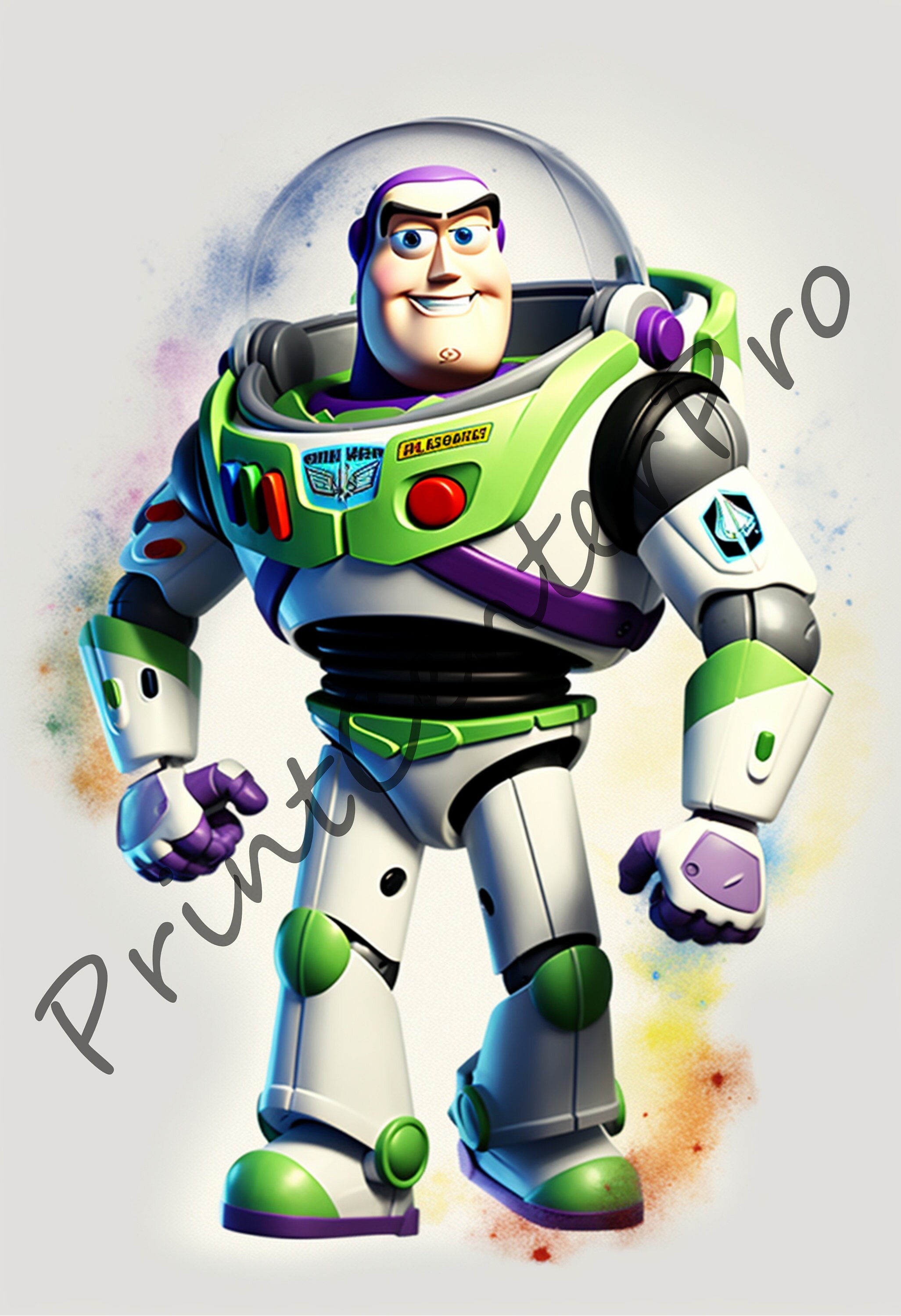 Buzz Lightyear Watercolor Painting Digital Print Buzz Lightyear From ...