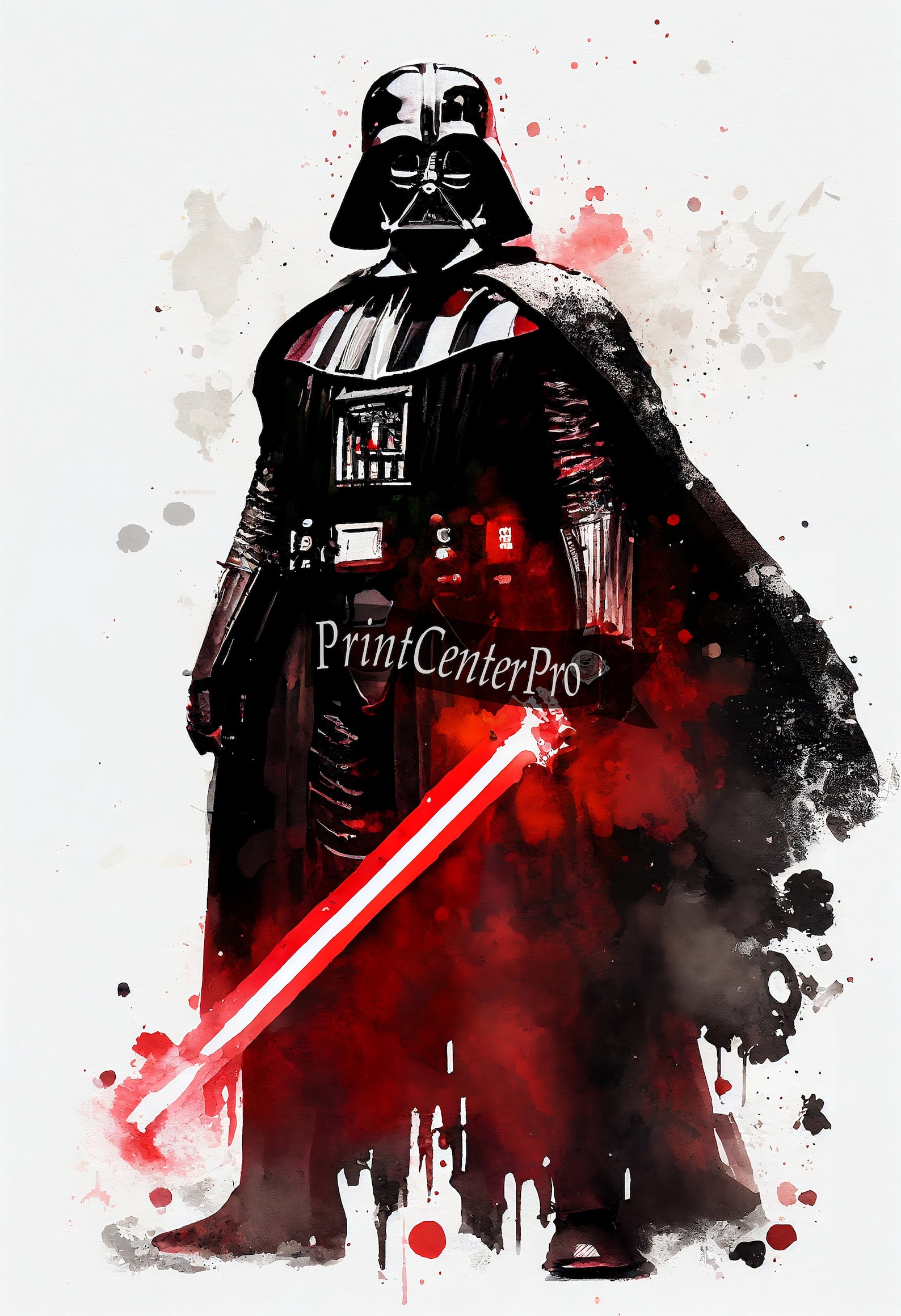 Darth Vader Watercolor Art - Darth Vader Poster - Darth Vader Digital ...