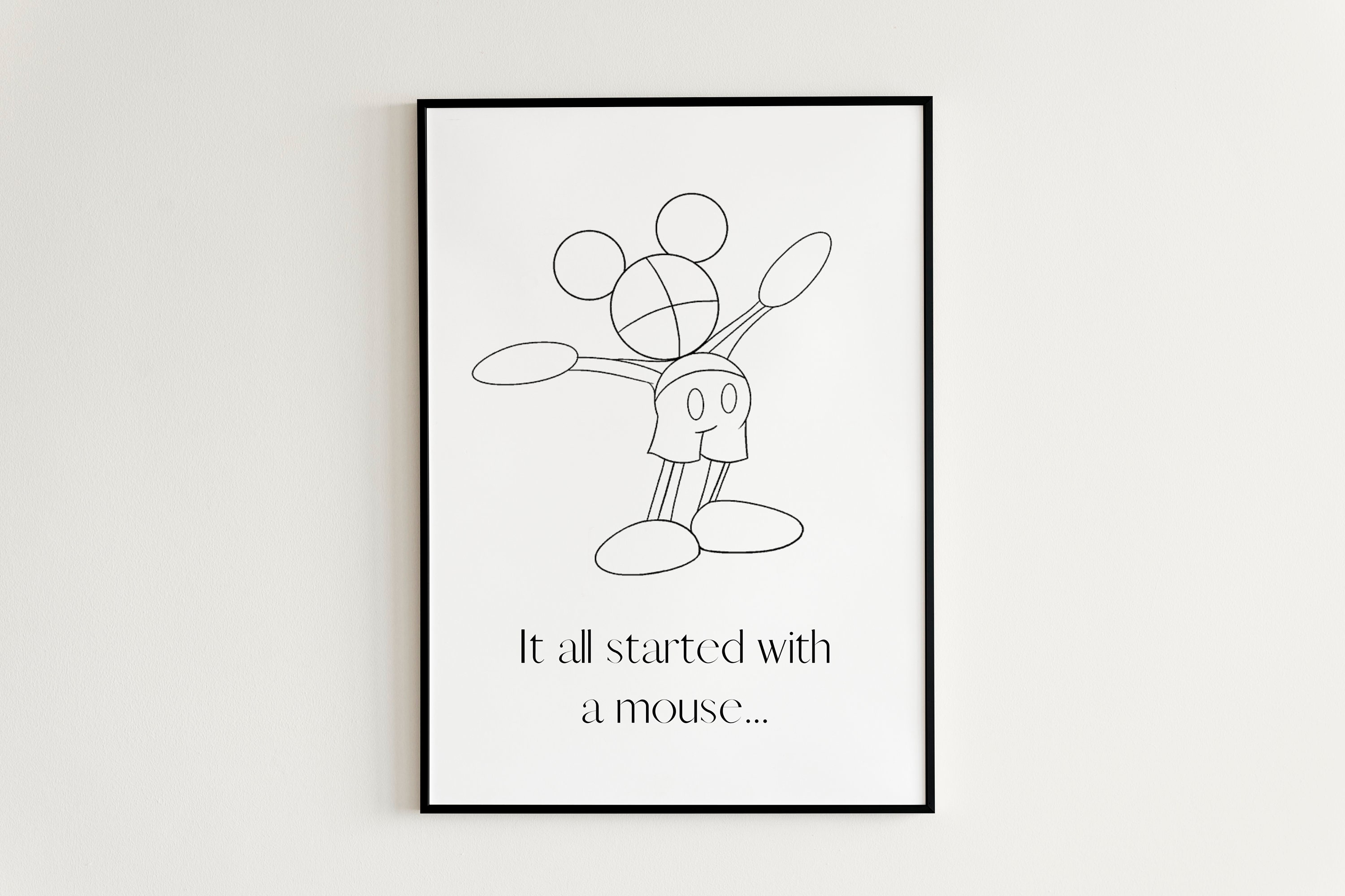 Set of 3 Mickey Mouse Printable Wall Art - Nursery Print, Digital ...