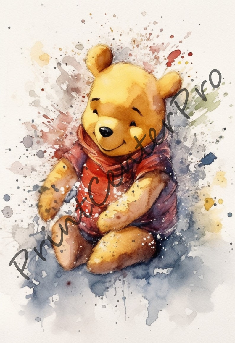 Winnie the Pooh Art Print Watercolor Poster Printable Pooh - Etsy