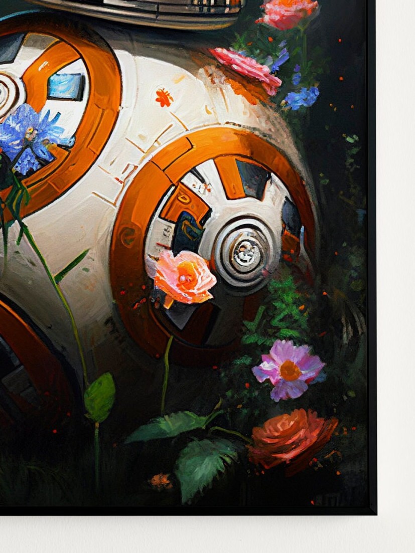 BB8 Floral Painting Digital Print Star Wars Painting Star Wars Digital ...