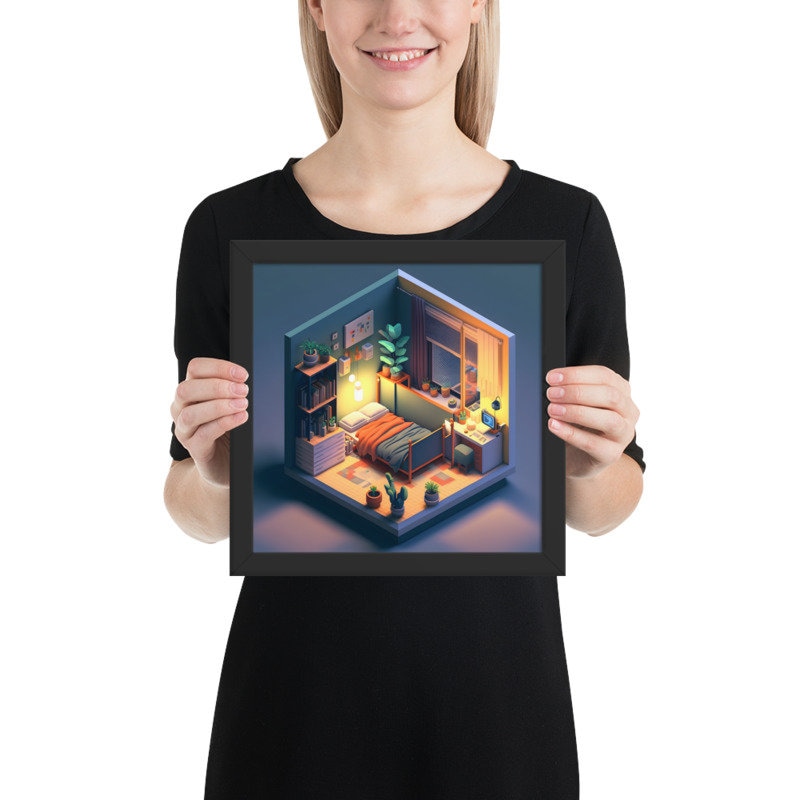 Tiny Bedroom Isometric View - Etsy