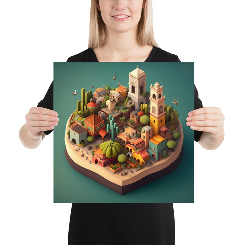 Tiny World Mexico Travelling Digital Art - Etsy