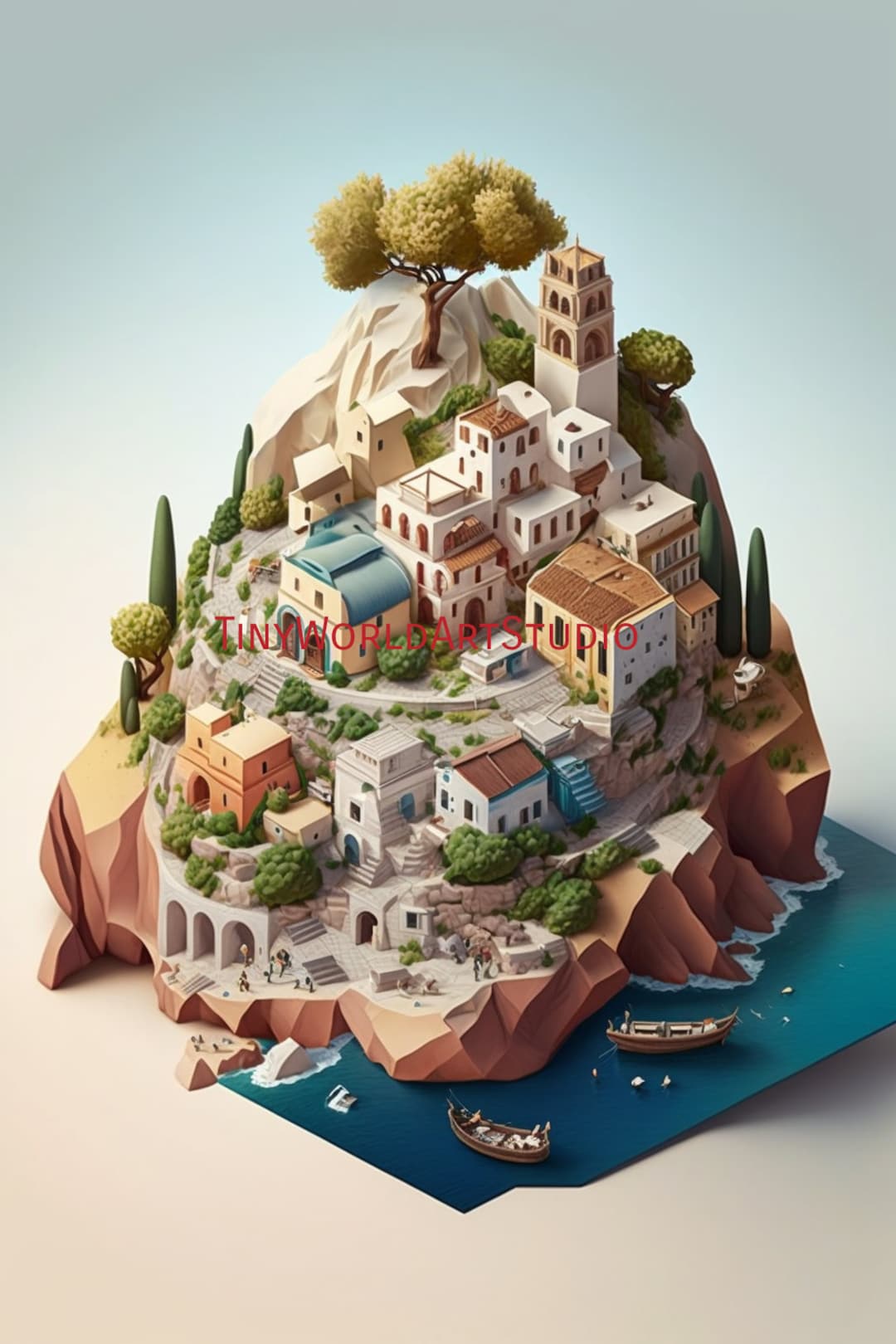 Tiny World Italy Travelling Digital Art - Etsy