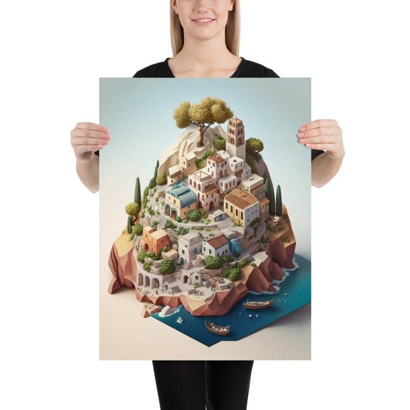 Tiny World Italy Travelling Digital Art - Etsy