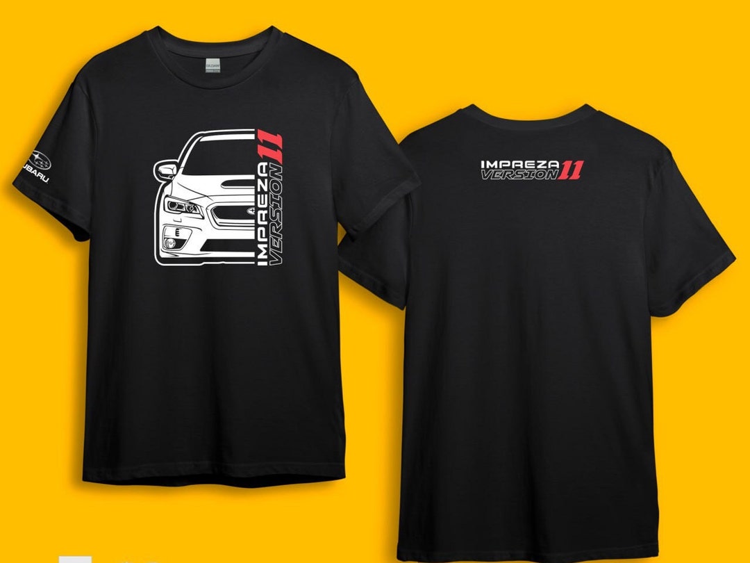 1mpreza Version 11 Suburu JDM Dtf Half Front Car Heavy Cotton S-3XL ...