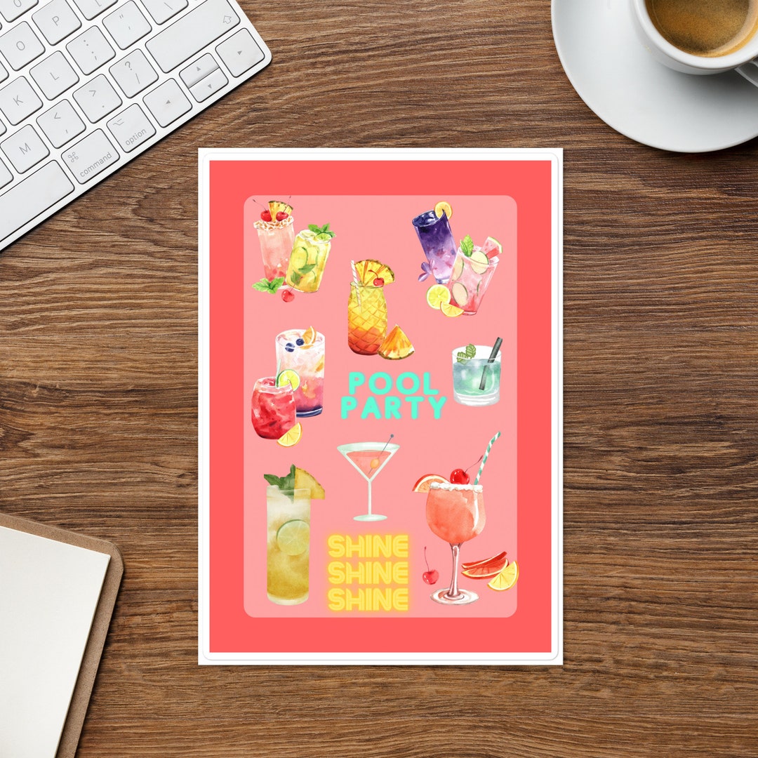 Party Drink Sticker Sheet - Etsy