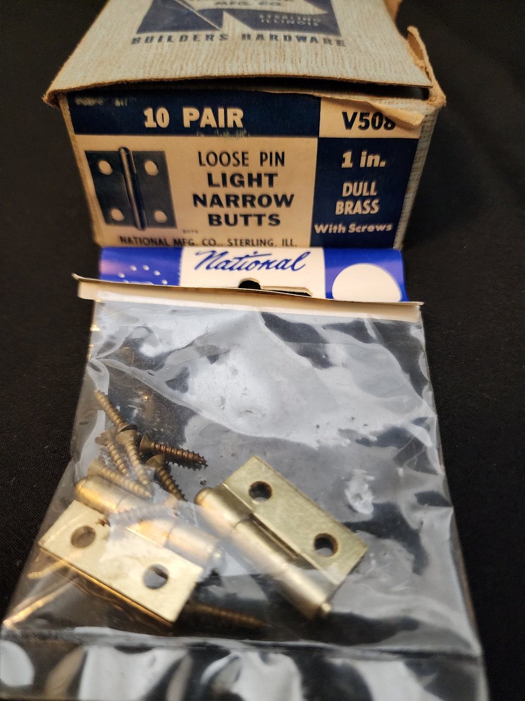 NOS 5 Pair 1" Loose Pin Light Narrow Butt Hinges Dull Brass V508 C53 - Etsy