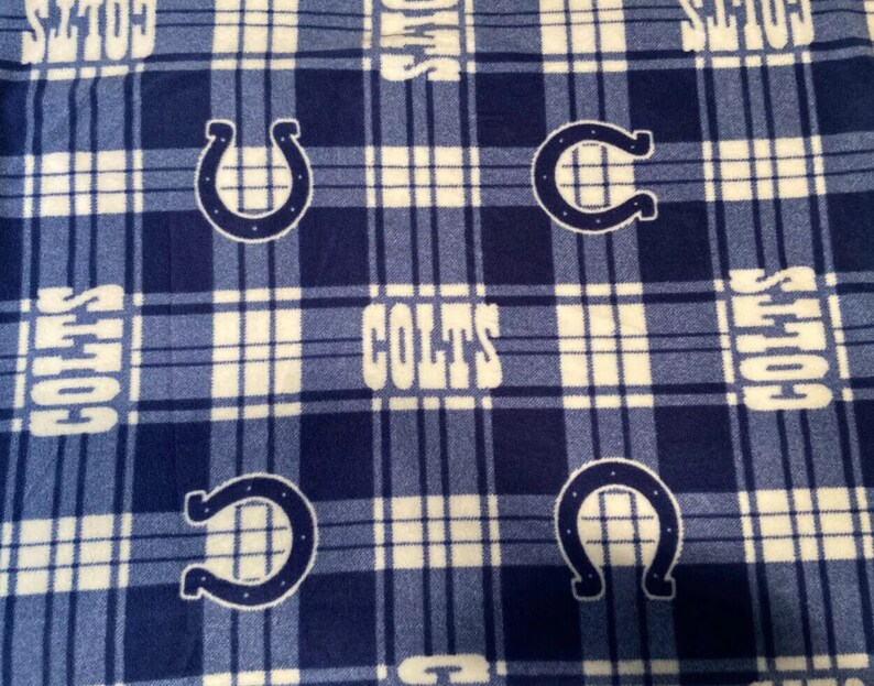 NFL Team Indianapolis Colts Plaid Football Fleece Fabric 60 By-the-yard ...