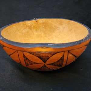 Vintage Incised Fulani African Calabash Gourd Hand Made Ornamental Drum ...