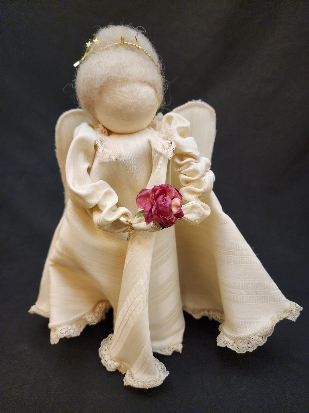 Clothespin Angel Figure With Rose Tree Topper or Free Standing B37 - Etsy