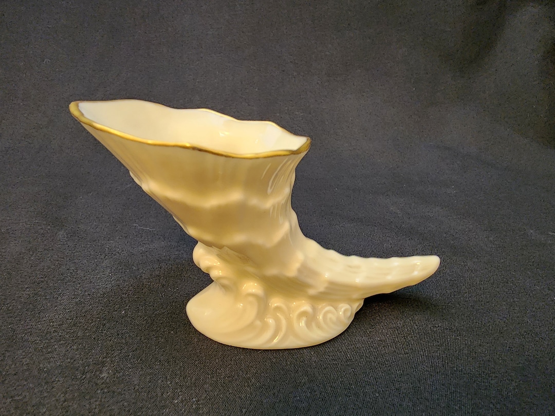 Vintage Lenox Fine China W/ Gold Trim Small Cornucopia Accent Piece 4 ...
