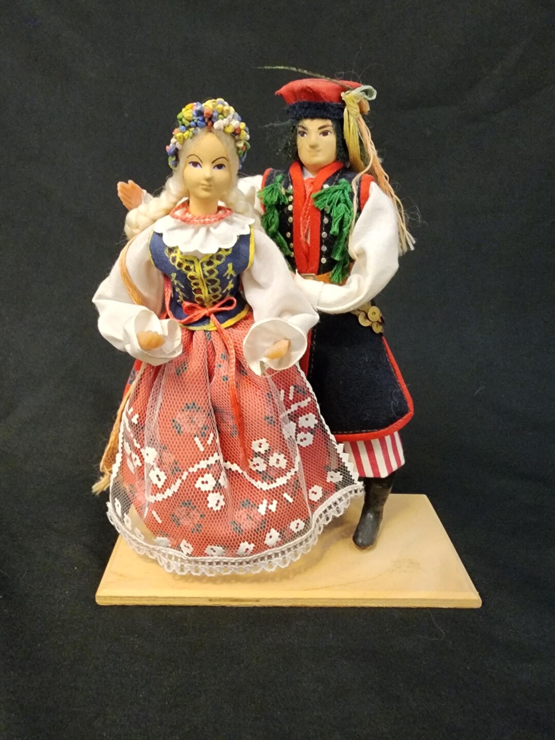Cepelia Polish Handmade Folk Art Lalki Dancing Couple Doll Vintage A14 ...
