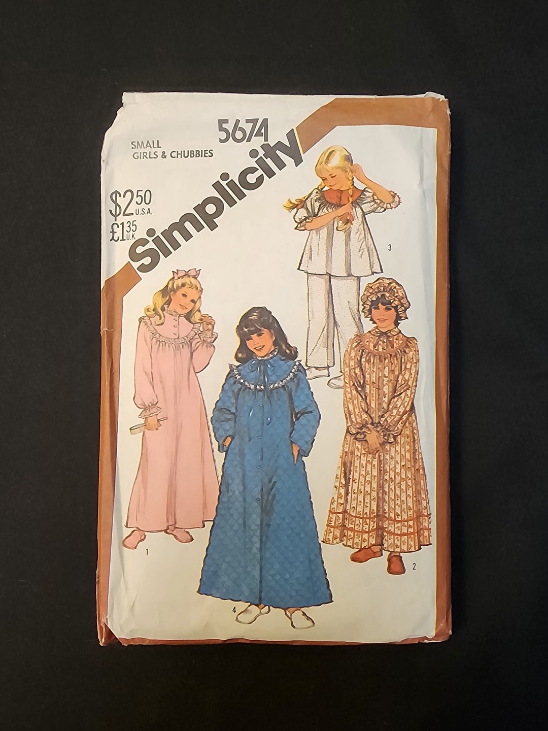 Vintage Uncut Simplicity Sewing Pattern 5674 Small Girls Nightgown ...