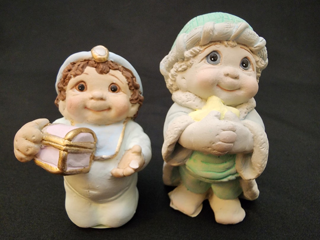 Pair Kristin Haynes' Dreamsicles Nativity Scene Figures Joseph and Wise ...