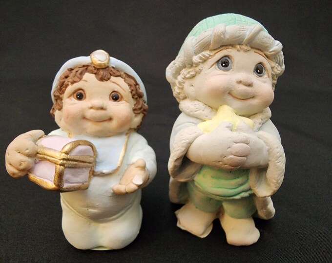 Pair Kristin Haynes' Dreamsicles Nativity Scene Figures Joseph and Wise ...