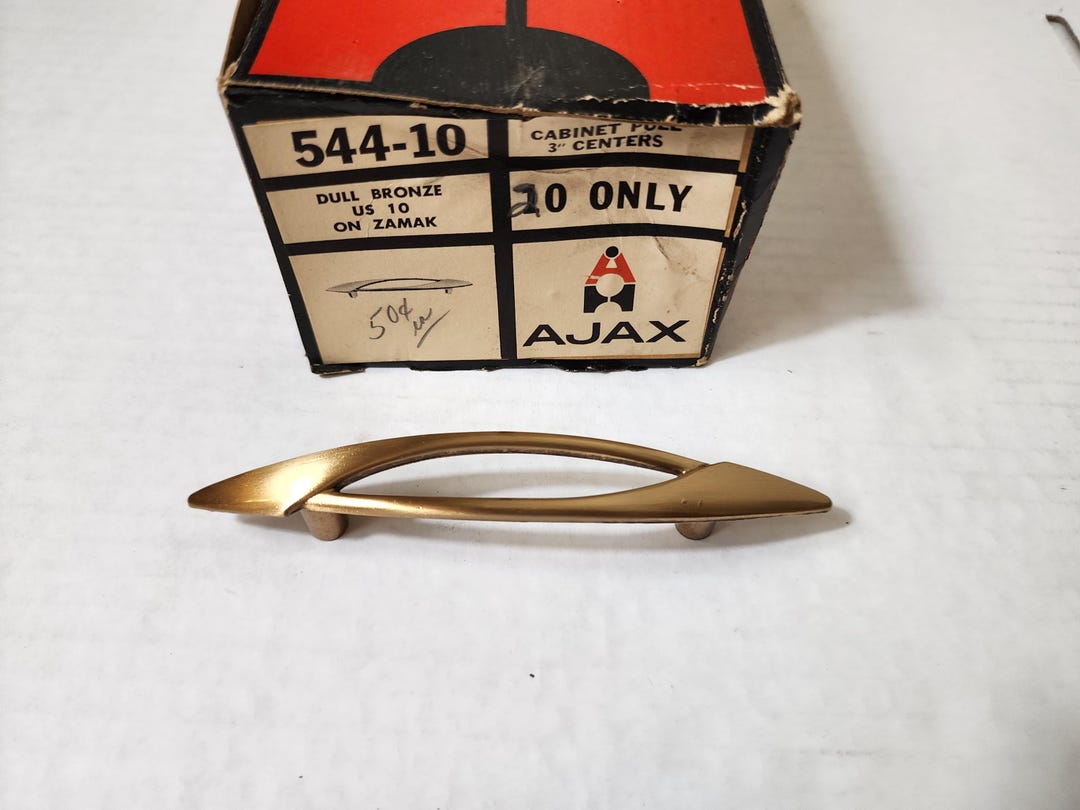 Vintage NOS Ajax Dull Bronze Drawer Cabinet Pull #544-10 1970s Retro ...