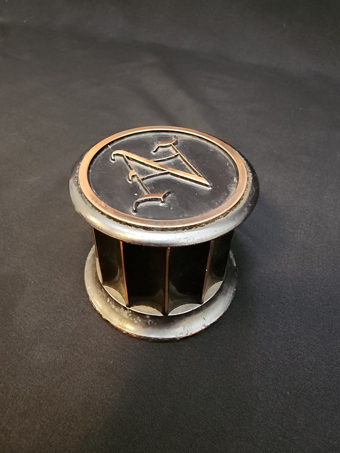 Vintage Brass Desktop Postage Stamp Roll Dispenser Vintage Monogram n ...