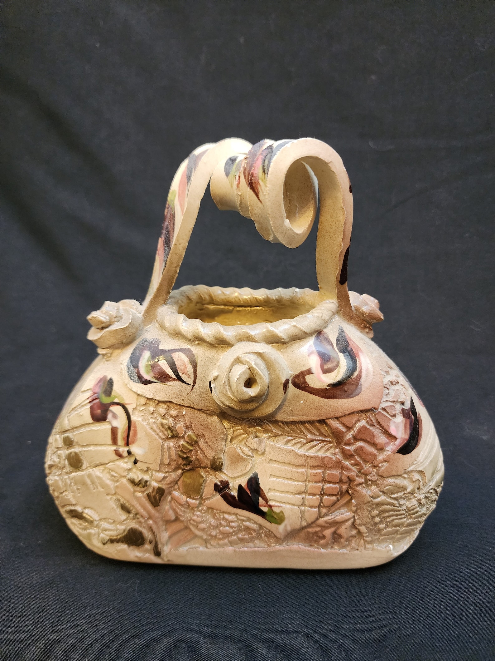 Signed Gail Markiewicz Handcrafted Art Pottery Vase Ceramic Purse ...