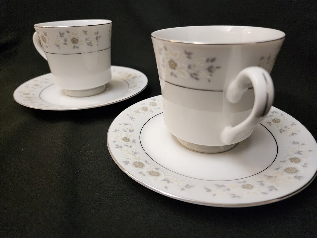Sango Fine China Antibes 8080 Pattern 2 Footed Cup & Saucer Sets B13 - Etsy