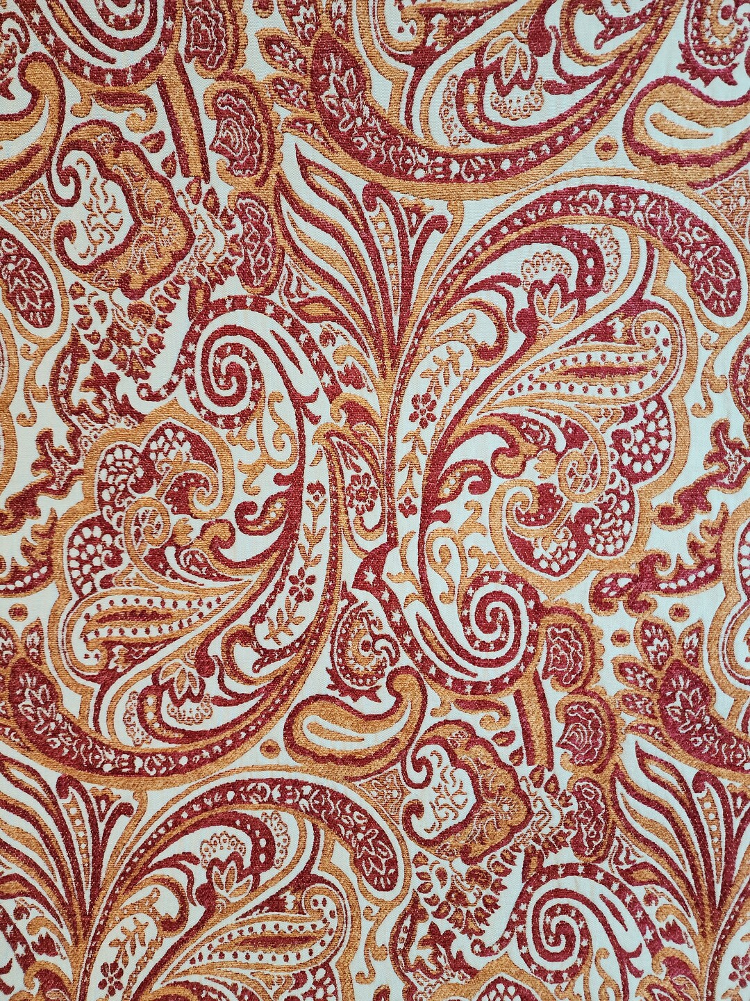 Spring Lake Paisley Upholstery Sunset Deco Fabric By-the-yard Quantity ...