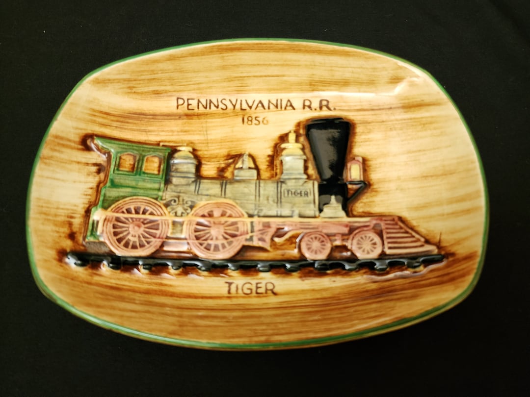 Pennsbury Pottery Train Tray Wall Plate Pennsylvania PA R.R. 1856 ...