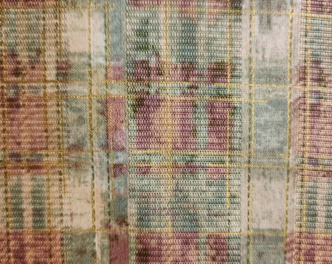 Muted Plaid Decorating Fabric By-the-yard Qty Discounts Green Red Cream ...