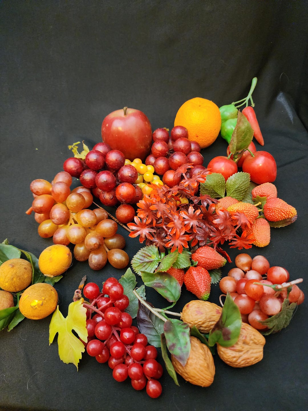 Vintage Fake Faux Fruits, Nuts and Veggies Decorative Mixed Lot Wax and ...