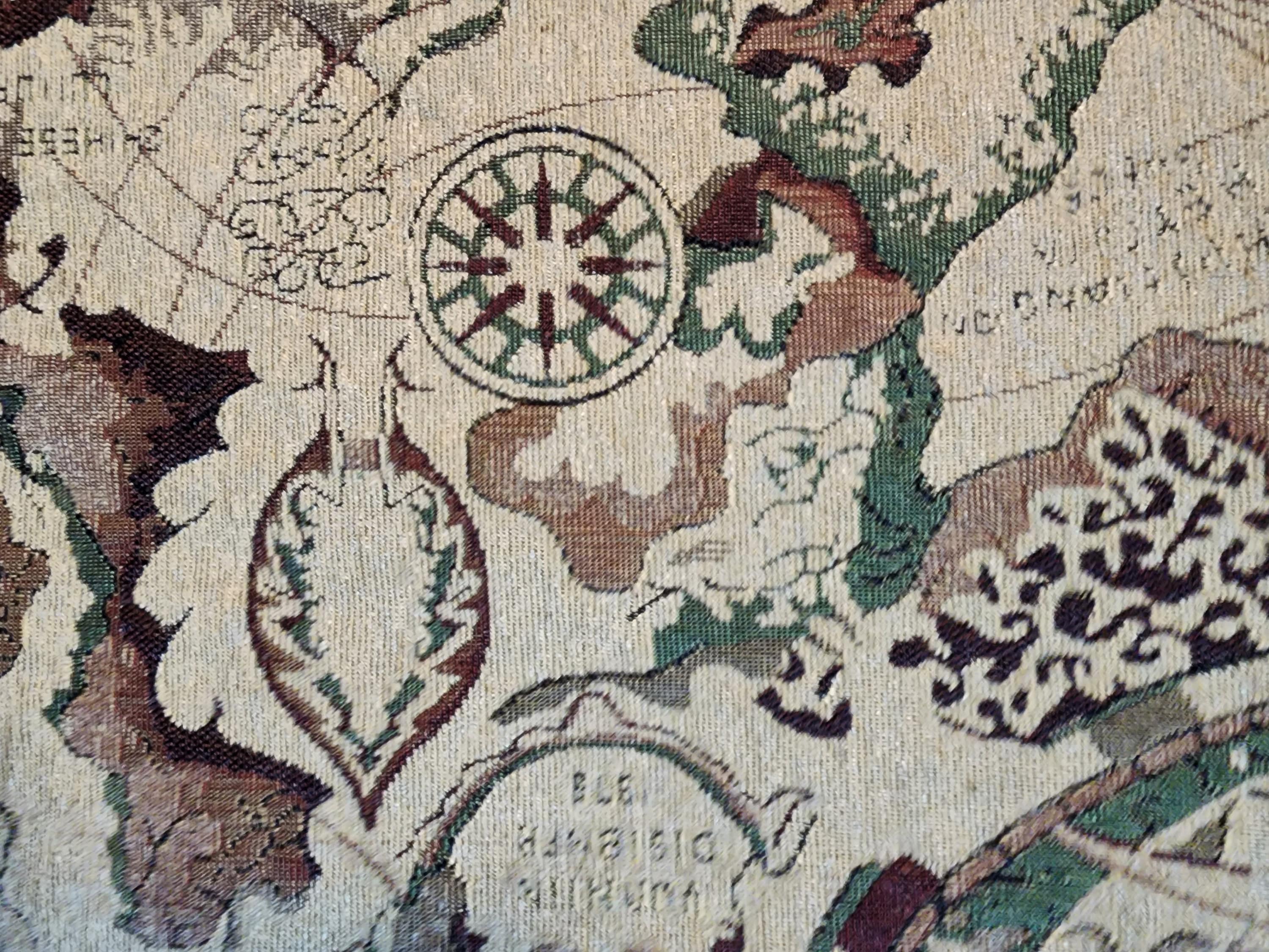 Sailor's Map Upholstery Deco Fabric 54 Marine - Etsy