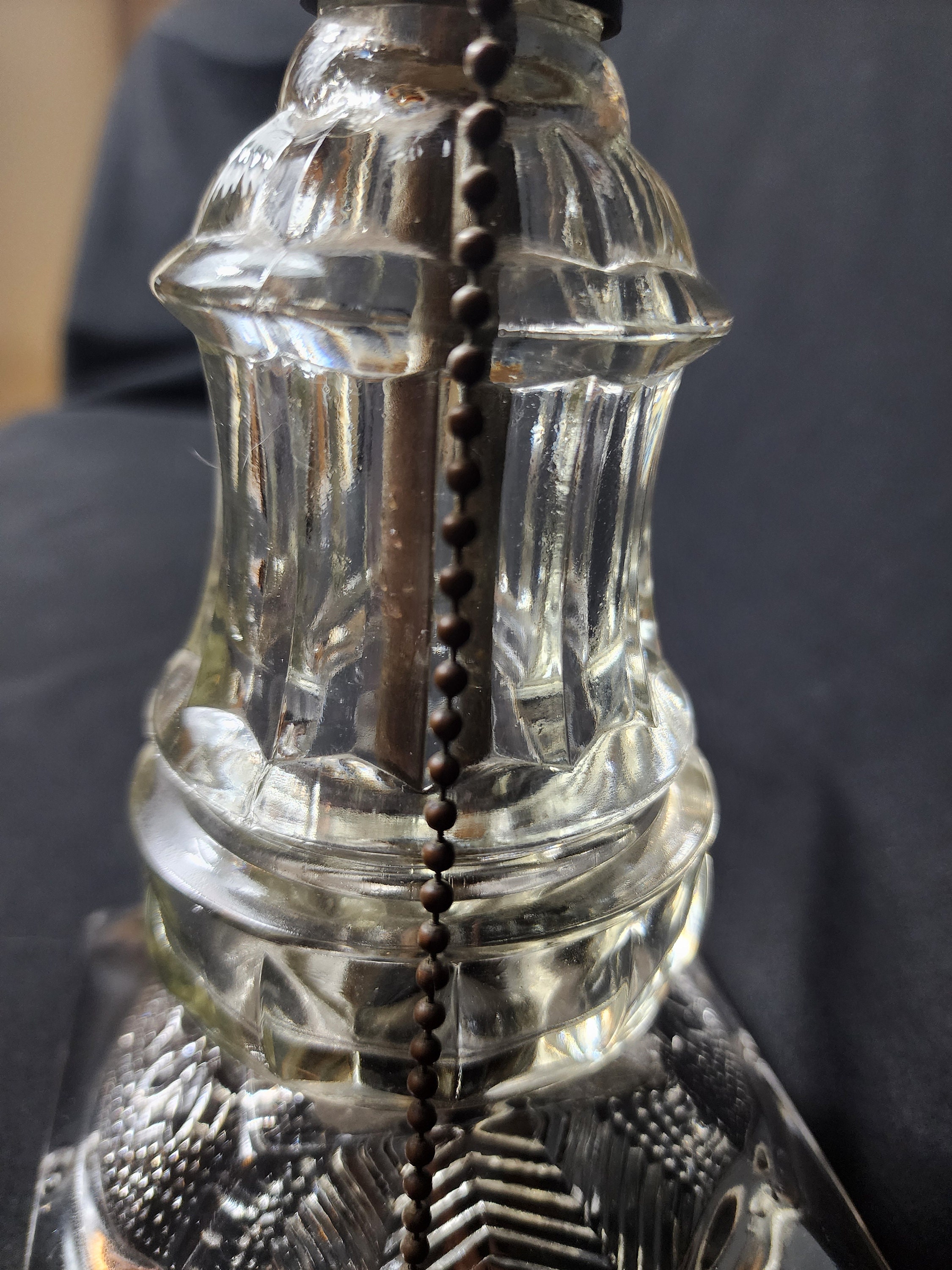 Antique Cut Glass Lamp With Flower and Leaf Motif in Base B6 - Etsy