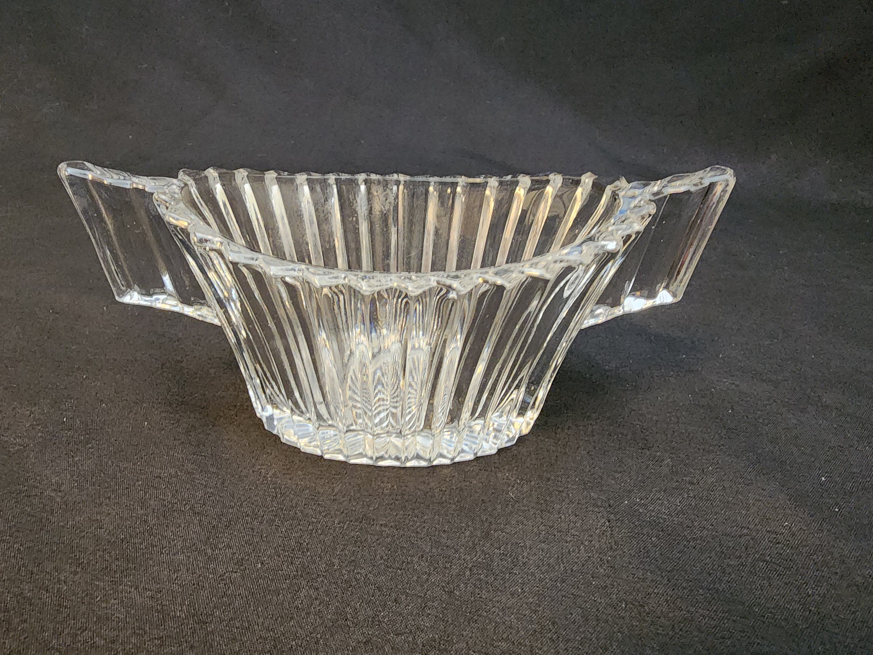 Vintage Heisey Ridgeleigh Cut Glass Clear Sugar Heavy Pressed Ribbed ...