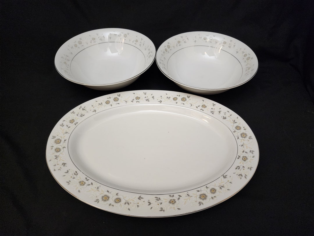 Sango Fine China Antibes 8080 Pattern Serving Platter and 2 Serving ...