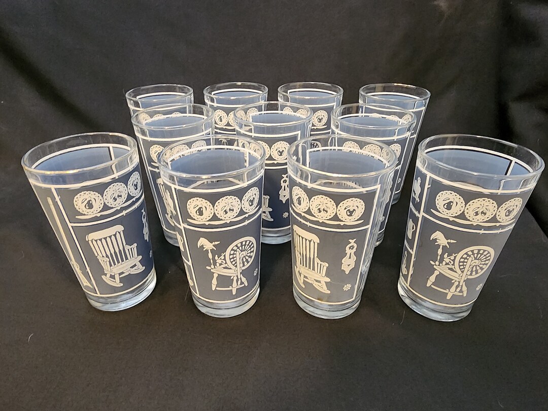 Vintage Libbey Colonial Americana Homestead Drinking Glasses Set of 11 ...