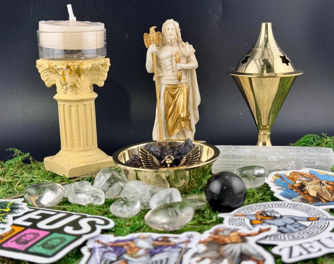 Greek God Zeus Miniature Statue God of the Sky and Thunder King of the ...