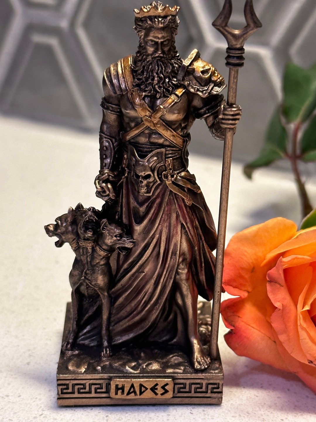 Hades Greek God Statue MINIATURE Bronze 3.5 In - Etsy