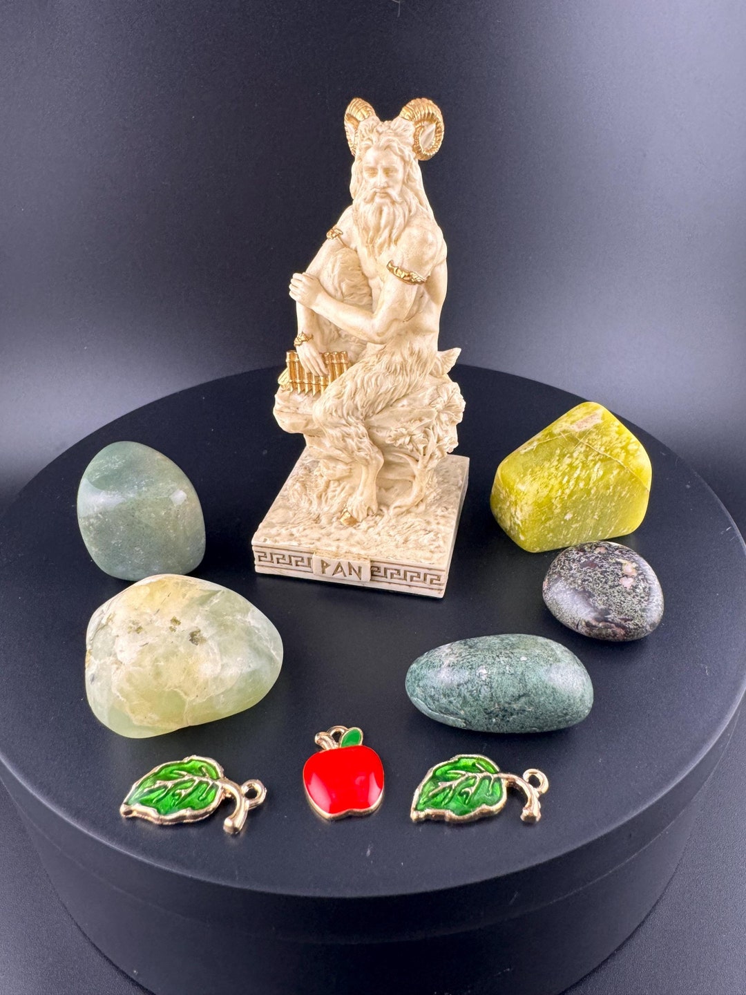 Pan Greek God Miniature Statue, Crystals Altar Set - Etsy