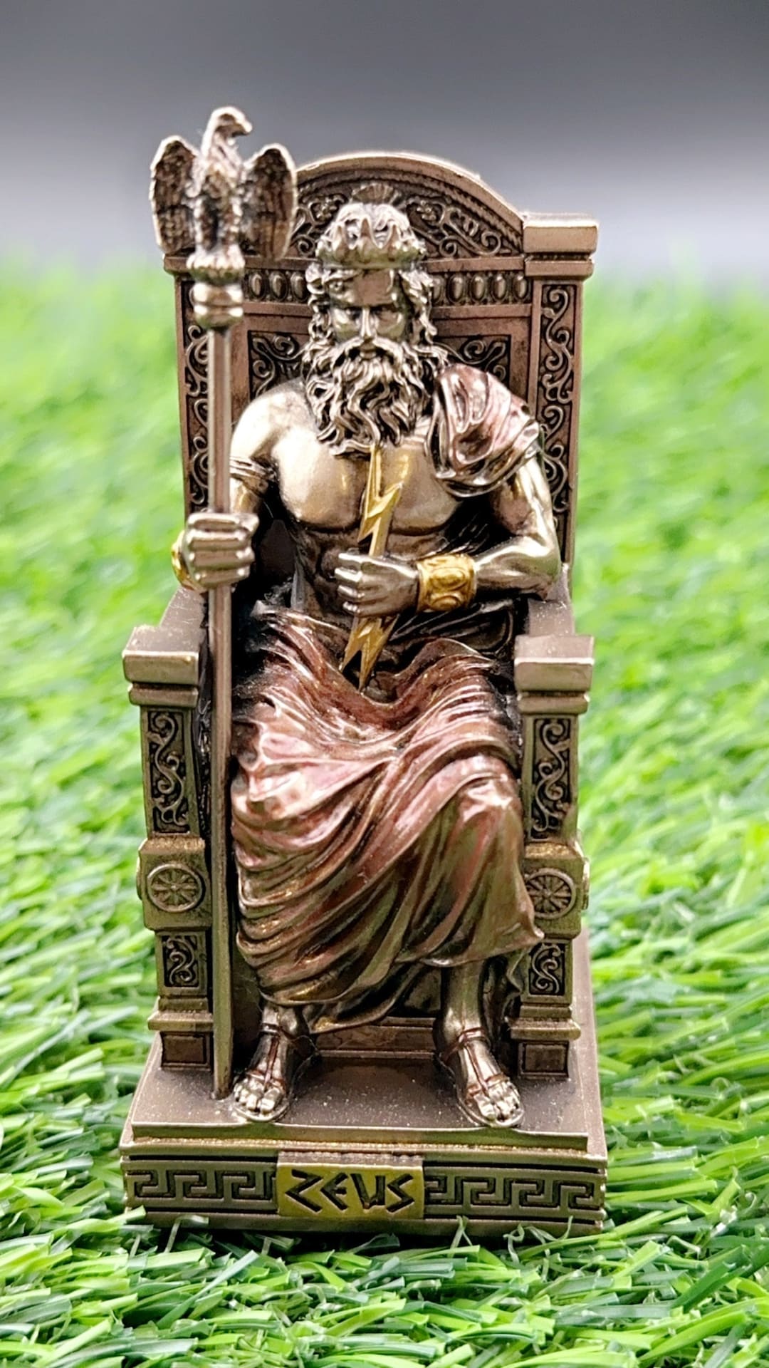 Zeus Sitting in Throne Miniature Altar Statue Bronze Finish - Etsy