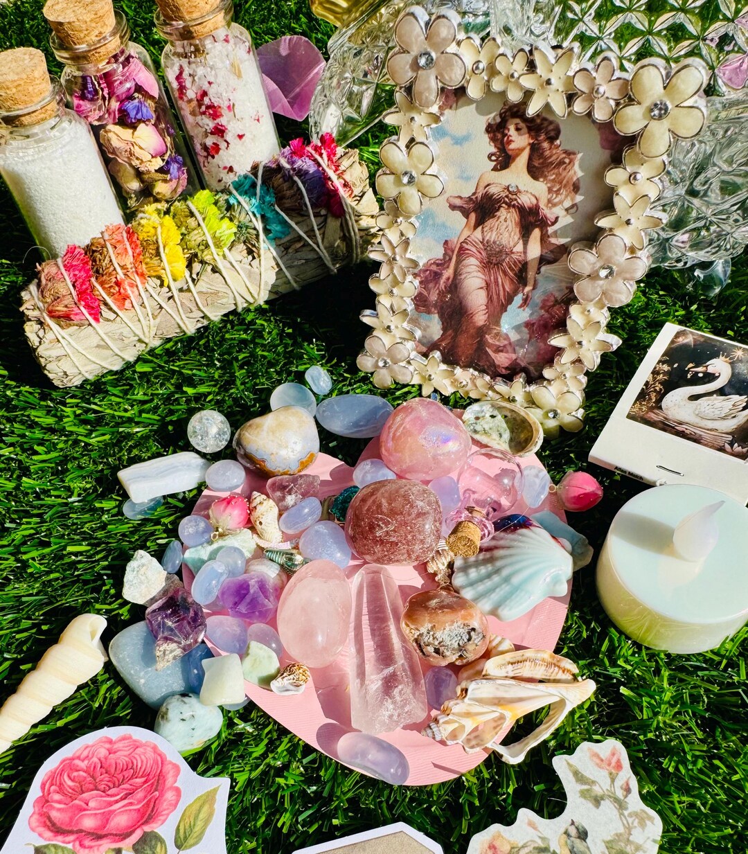 Greek Goddess Aphrodite Altar Decor Glass Bee Trinket Crystals, Love ...