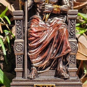 Zeus Sitting in Throne Miniature Altar Statue Bronze Finish - Etsy