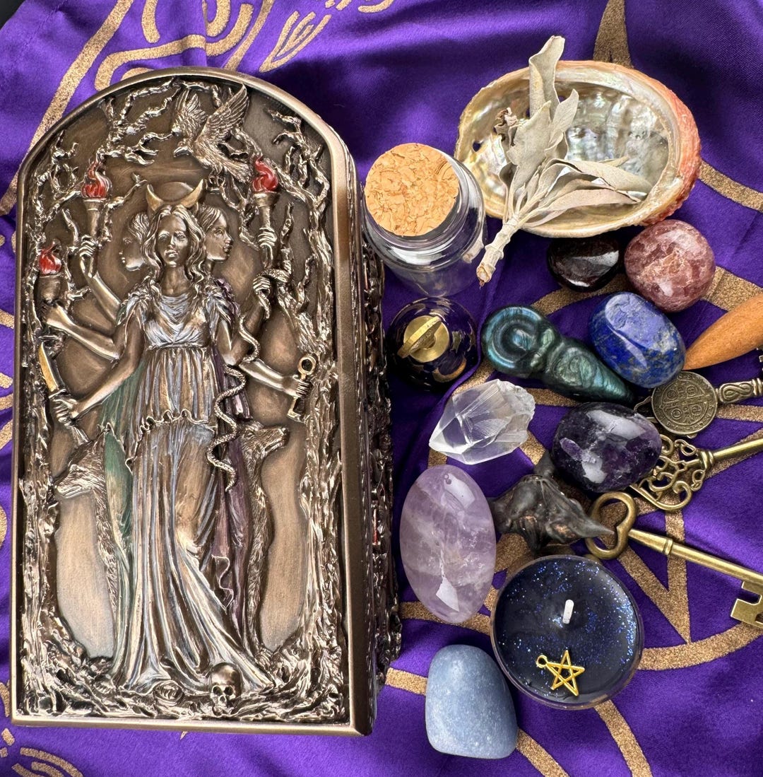 Goddess Altar Box Hecate/ Hekate Mother Maiden Crone Travel Altar/altar ...