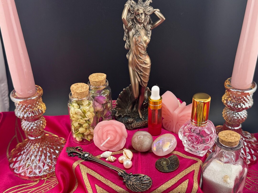Greek Goddess Aphrodite/venus Love Altar, Bronze Statue, Glass ...