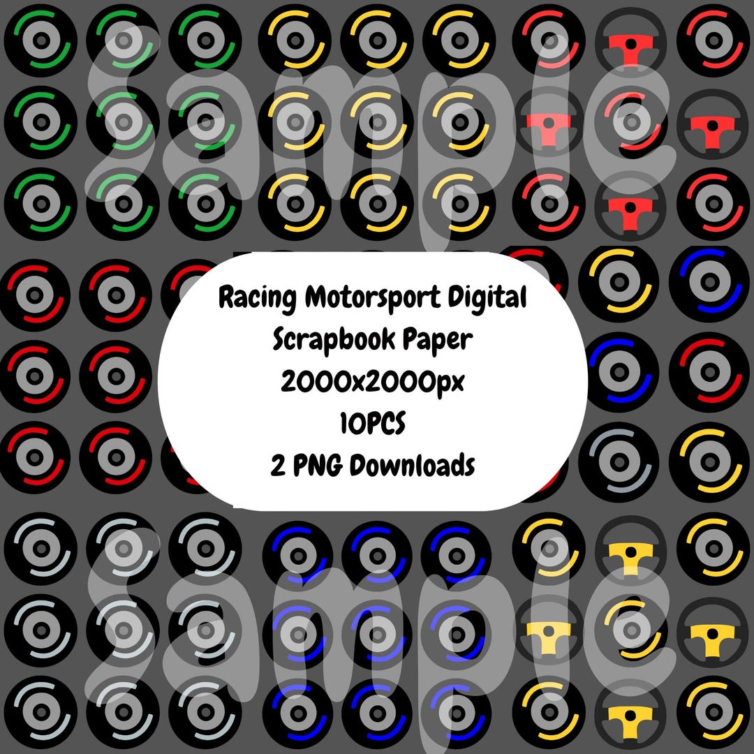 Racing Motorsports Inspired Digital Sticker Paper Scrapbook Printable ...
